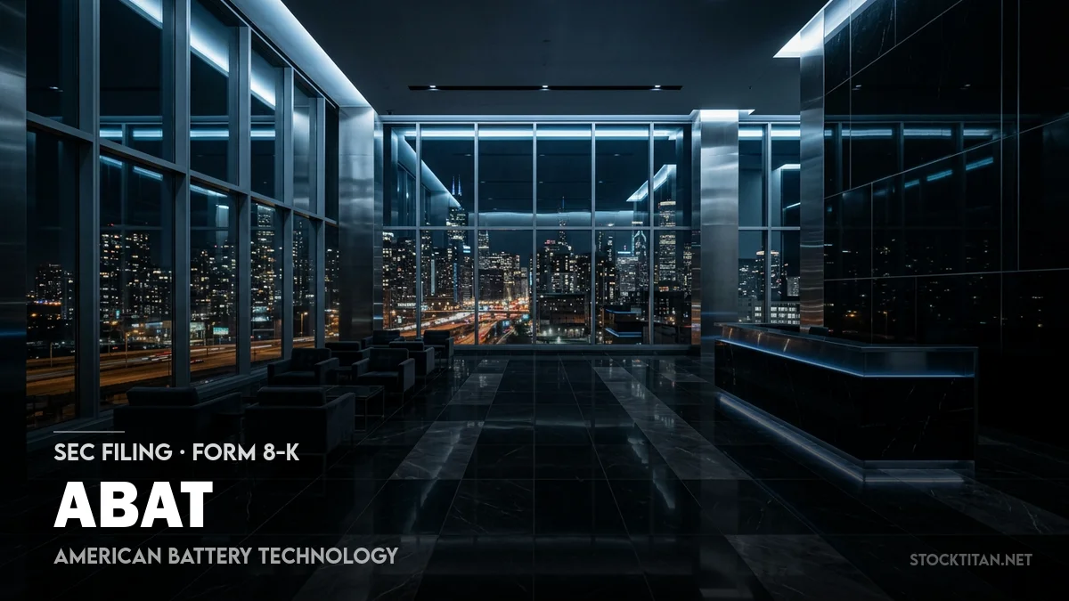 [8-K] American Battery Technology Company Reports Material Event | ABAT ...